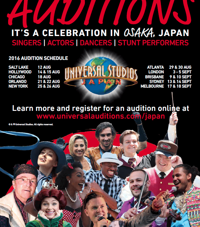 Universal Studios Japan Seeking Actors, Singers & Dancers Auditions for ...